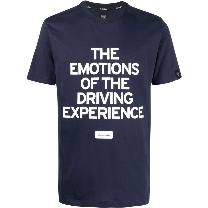 Automobili Lamborghini slogan-print organic cotton T-shirt - Blue ...