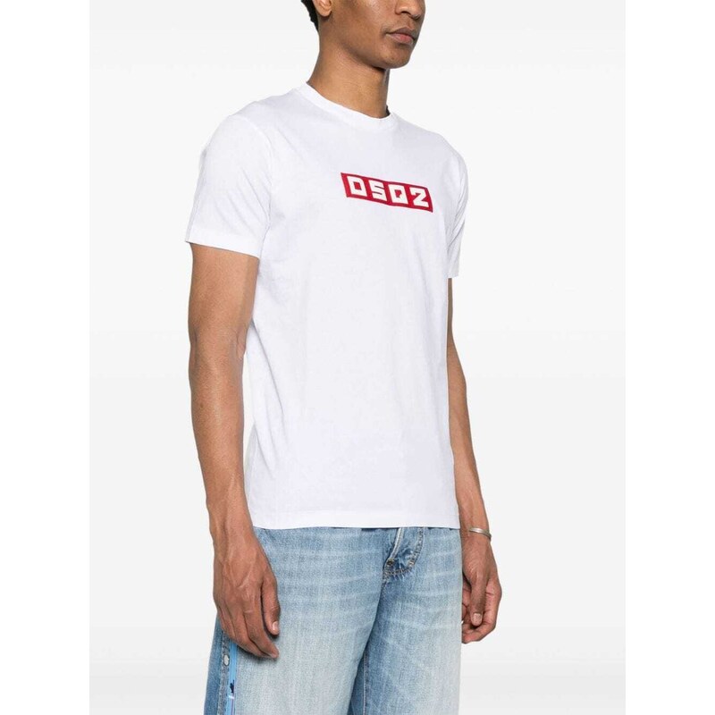 DSQUARED2 DSQ2 logo-appliqué T-shirt - White - GLAMI.eco